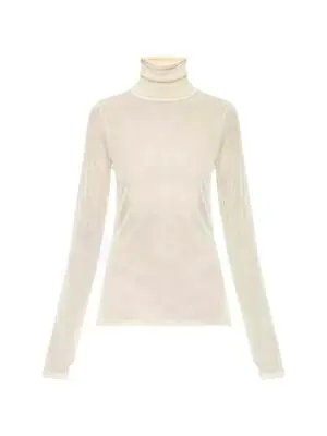 Zimmermann Sheer Roll-neck Top - Neutrals