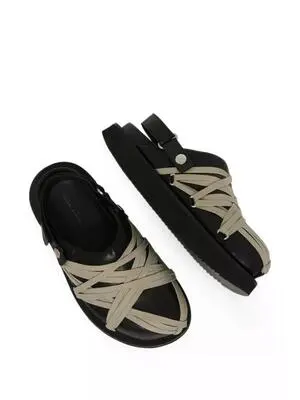 Rick Owens Megalace Padded Leather Mules - Black