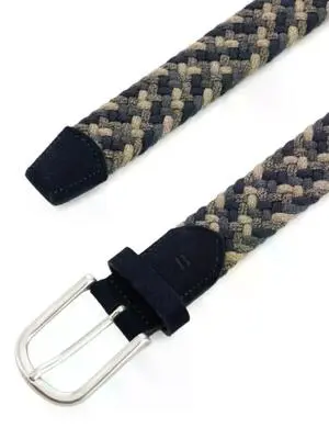 Boggi Milano Woven Stretch Wool Blend Belt