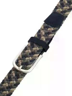 Boggi Milano Woven Stretch Wool Blend Belt Blue