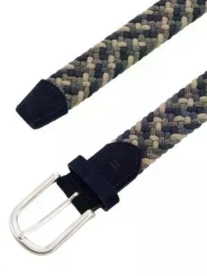 Boggi Milano Woven Stretch Wool Blend Belt