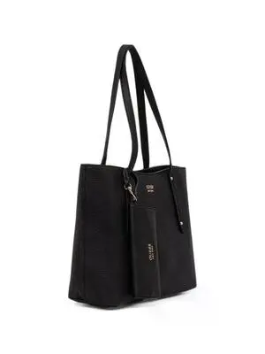 Guess Brenton Pebbled-texture Tote Bag - Black
