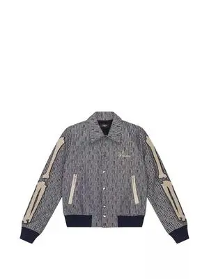Amiri Jacquard Bones Bomber Jacket - Blue