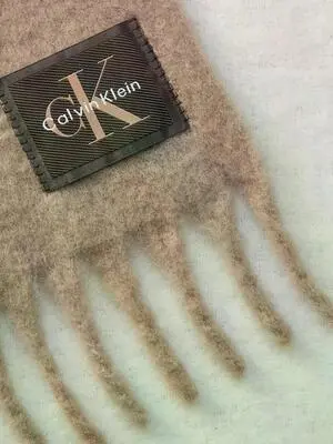 Calvin Klein Logo-patch Fringed Scarf