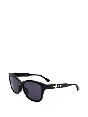 Moschino Buckle-detail Square-frame Sunglasses - Black