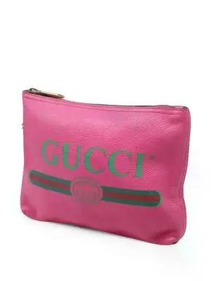 Gucci Logo-print Leather Clutch Bag
