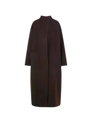 Dusan Raw-cut Wool Coat - Brown