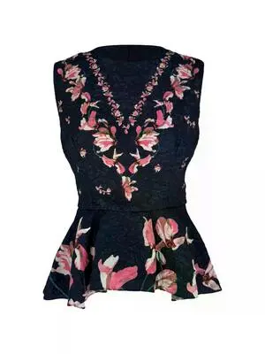 Erdem 2010s Floral-print Peplum Blouse