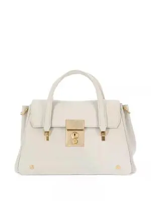 Thom Browne Small Bolton Grained Leather Tote Bag - Neutrals