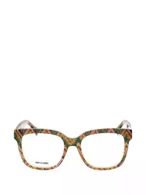 Missoni Zigzag-print Rectangle-frame Glasses - Neutrals