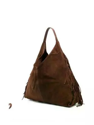 MARC ELLIS Altea Suede Logo-patch Shoulder Bag