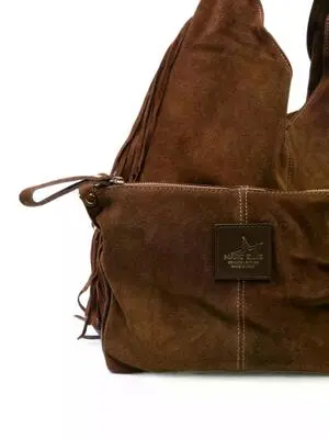 MARC ELLIS Altea Suede Logo-patch Shoulder Bag