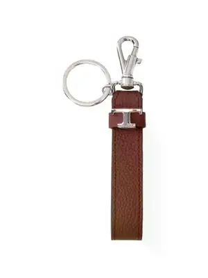 TOD'S T Timeless Leather Keychain - Brown