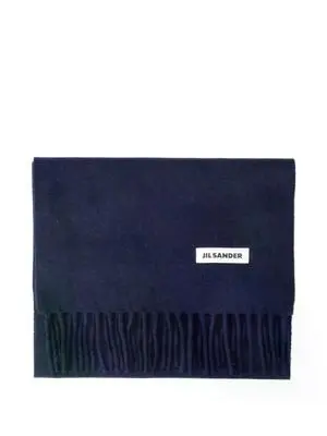 JIL SANDER Slim Wool Scarf - Blue
