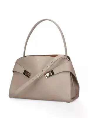 FERRAGAMO Hug Soft Bicolor Shoulder Bag - Neutrals