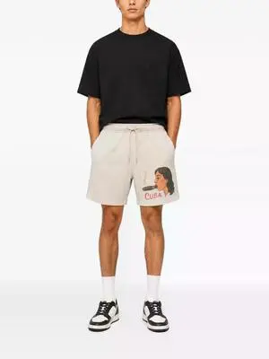 MELT Graphic-print Drawstring Shorts - Neutrals