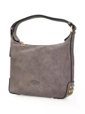 TOD'S Metal-dots Mini Bag In Suede - Grey