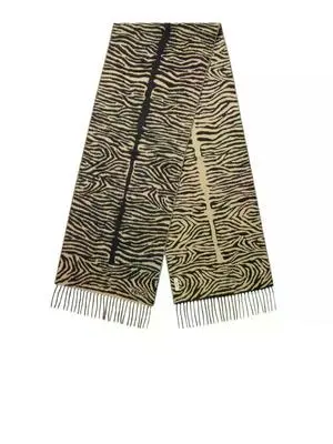 Fendi Zebra-print Fringed Scarf