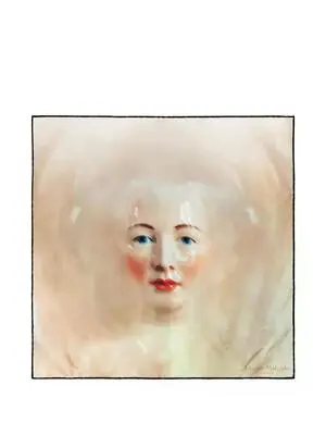 MAISON MARGIELA Porcelain Doll-print Scarf - Neutrals