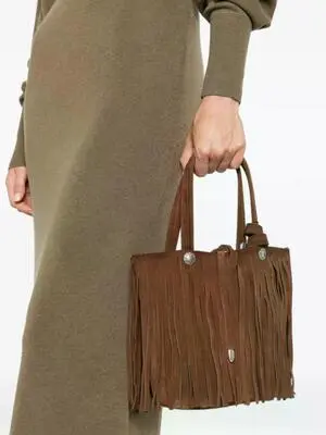 ALBERTO LUTI Frange Suede Bucket Bag