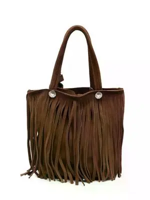 ALBERTO LUTI Frange Suede Bucket Bag