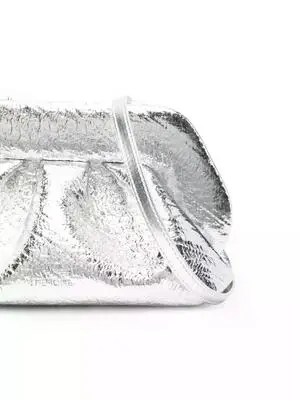 THEMOIRE Metallic-effect Gathered Clutch Bag