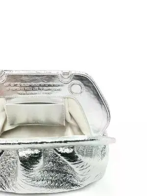 THEMOIRE Metallic-effect Gathered Clutch Bag