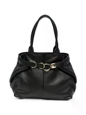MARC ELLIS Josephine Buckle-detail Grained-leather Shoulder Bag - Black