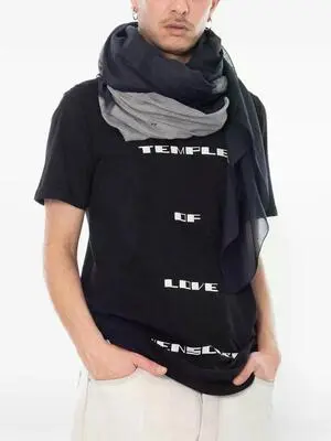 Rick Owens Flag Printed Scarf - Black