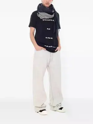Rick Owens Flag Printed Scarf - Black