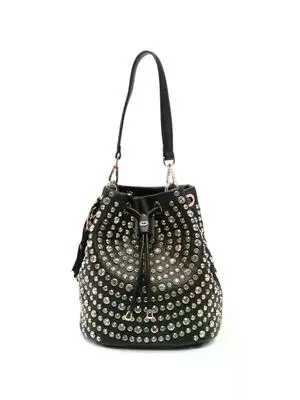 LA CARRIE Andromeda Crystal-embellished Bucket Bag - Black