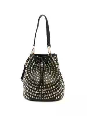 LA CARRIE Andromeda Crystal-embellished Bucket Bag - Black