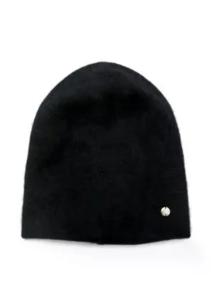 COCCINELLE Logo-plaque Brushed-finish Beanie Hat - Black