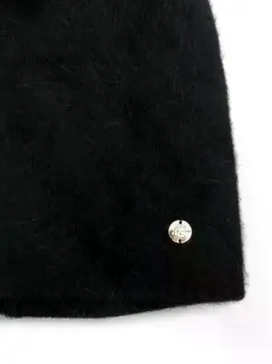 COCCINELLE Logo-plaque Brushed-finish Beanie Hat