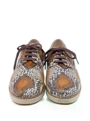 Miu Miu Snakeskin-embossed Lace-up Oxford Shoes