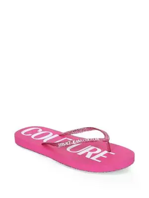Versace Glitter-detail Logo-print Flip-flops