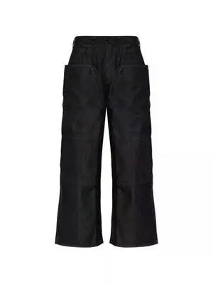 Y3 X Yohji Yamamoto Button-detail Wide-leg Jeans - Black
