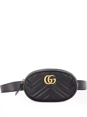 Gucci Gg Marmont Matelasse Leather Belt Bag - Black