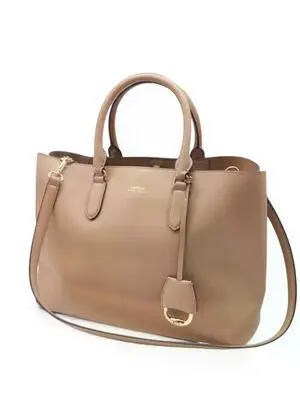 Ralph Lauren Marcy Leather Satchel Bag - Neutrals