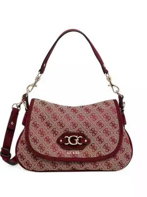 Guess Samantha Logo-monogram Shoulder Bag - Red