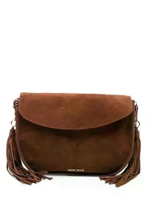MARC ELLIS Lime L Tassel-detail Suede Shoulder Bag - Brown