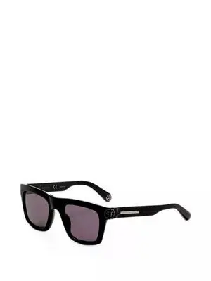 Philipp Plein Logo-plaque Square-frame Sunglasses - Black