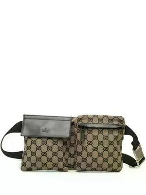 Gucci 2000-2015 Gg Canvas Double Pocket Belt Bag - Neutrals
