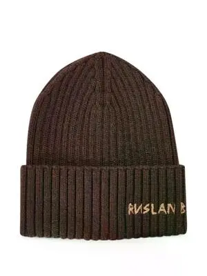 Ruslan Baginskiy Logo-embroidered Beanie Hat - Brown