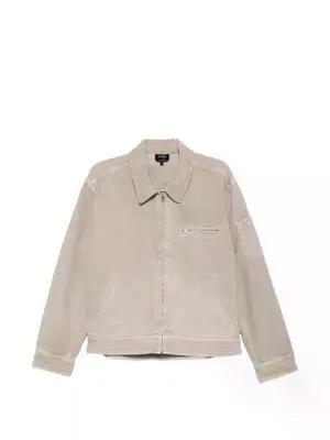 A.p.c. Zip-up Corduroy-collar Jacket - Neutrals