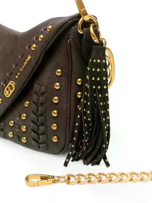 LA CARRIE Eclipse Stud-embellished Whipstitch Shoulder Bag
