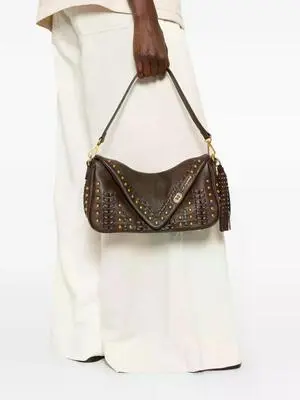 LA CARRIE Eclipse Stud-embellished Whipstitch Shoulder Bag