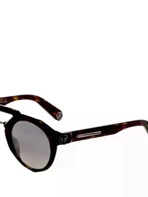 Philipp Plein Tortoiseshell-effect Round-frame Sunglasses - Brown
