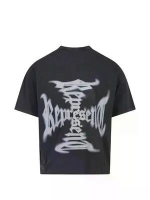 REPRESENT Logo-print Raw-cut T-shirt
