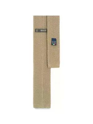 Boggi Milano Tie In Knitted Fabric With Polka Dot Motif In Silk - Neutrals